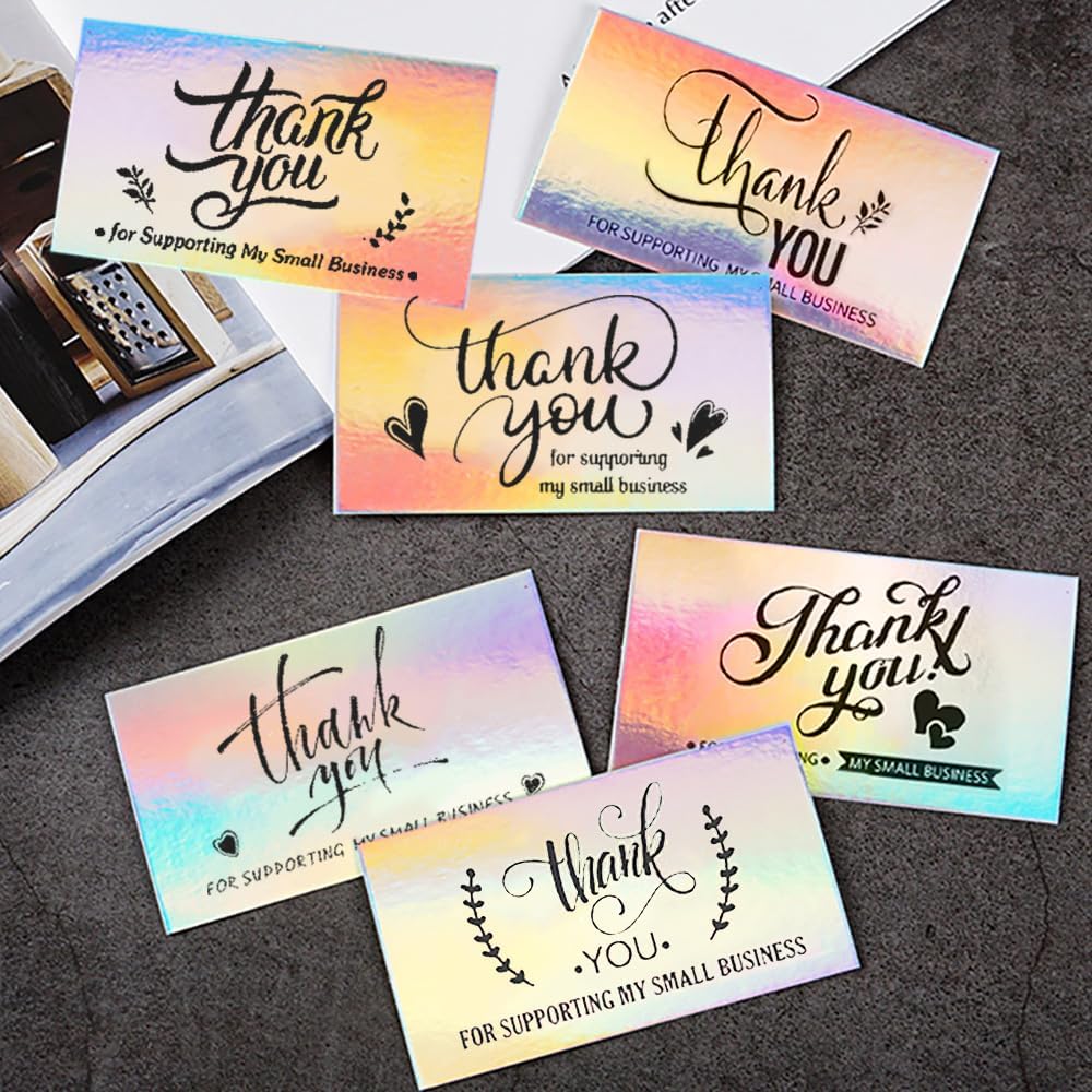 Amazon.com : Lannso Thank You Cards Small Business, 120 PCS 6 Styles ...