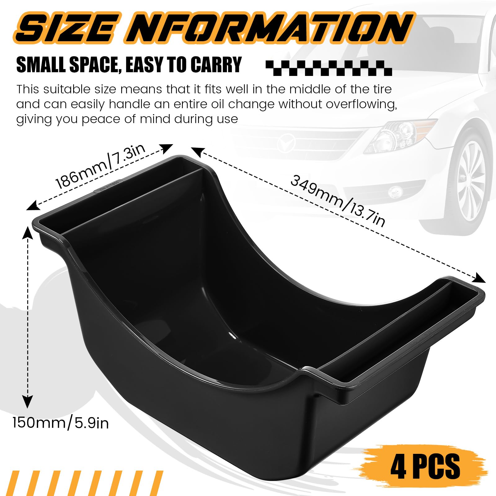 Snapklik.com : Gisafai 4 Pieces Oil Drain Pan For Wheels Plastic Truck ...