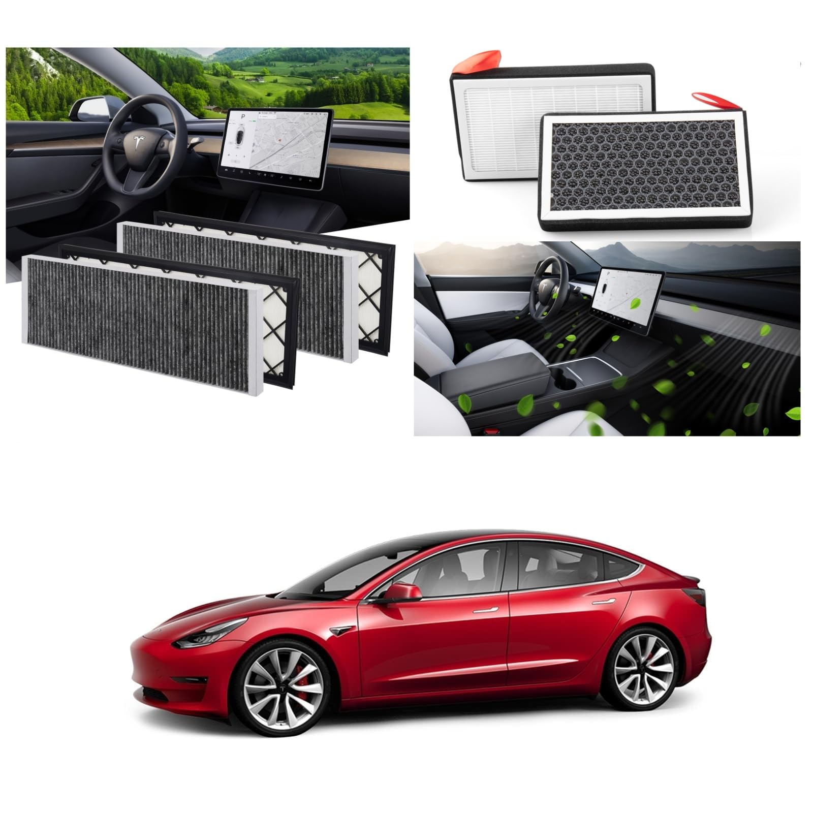 Amazon.com: BASENOR Tesla Model Y Cabin Air Filter with Tesla Model Y ...