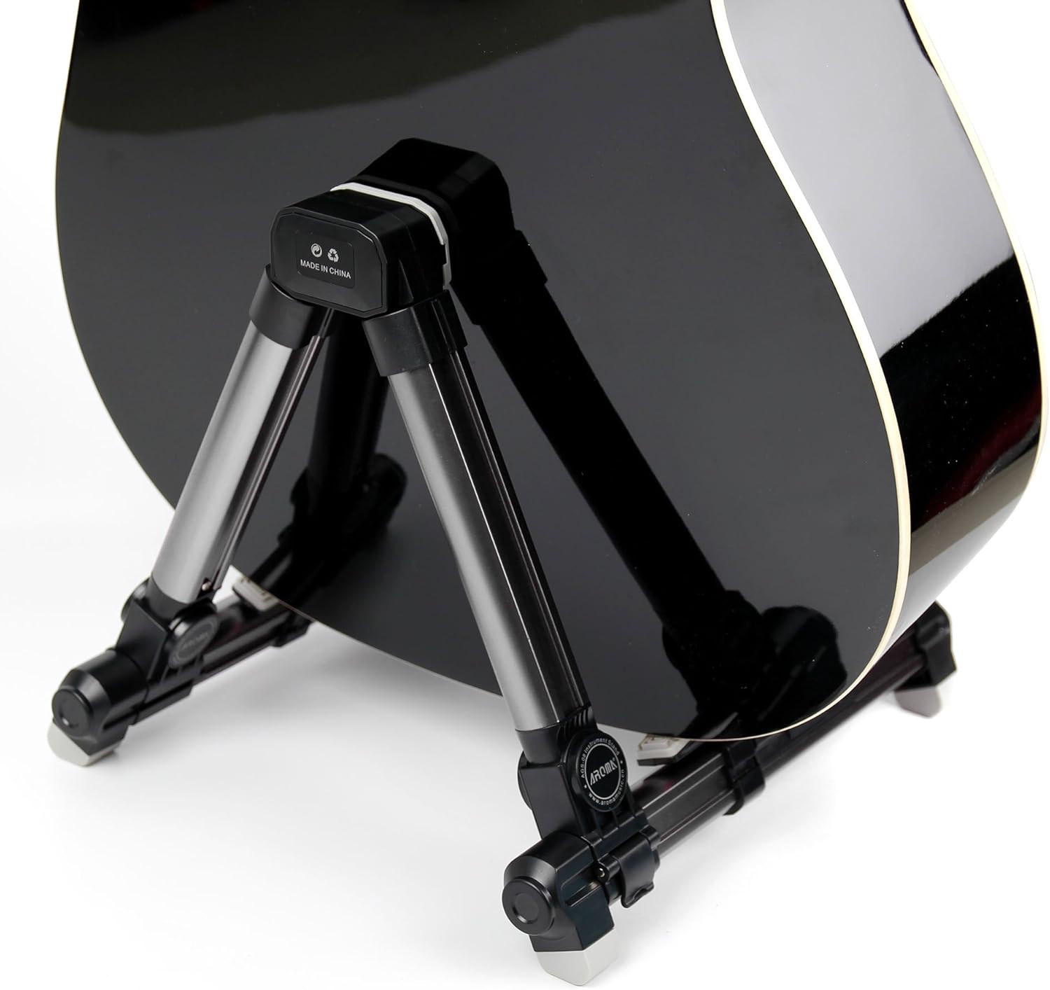 Silver Universal Premium Collapsible Travel Instrument Floor Stand For ...