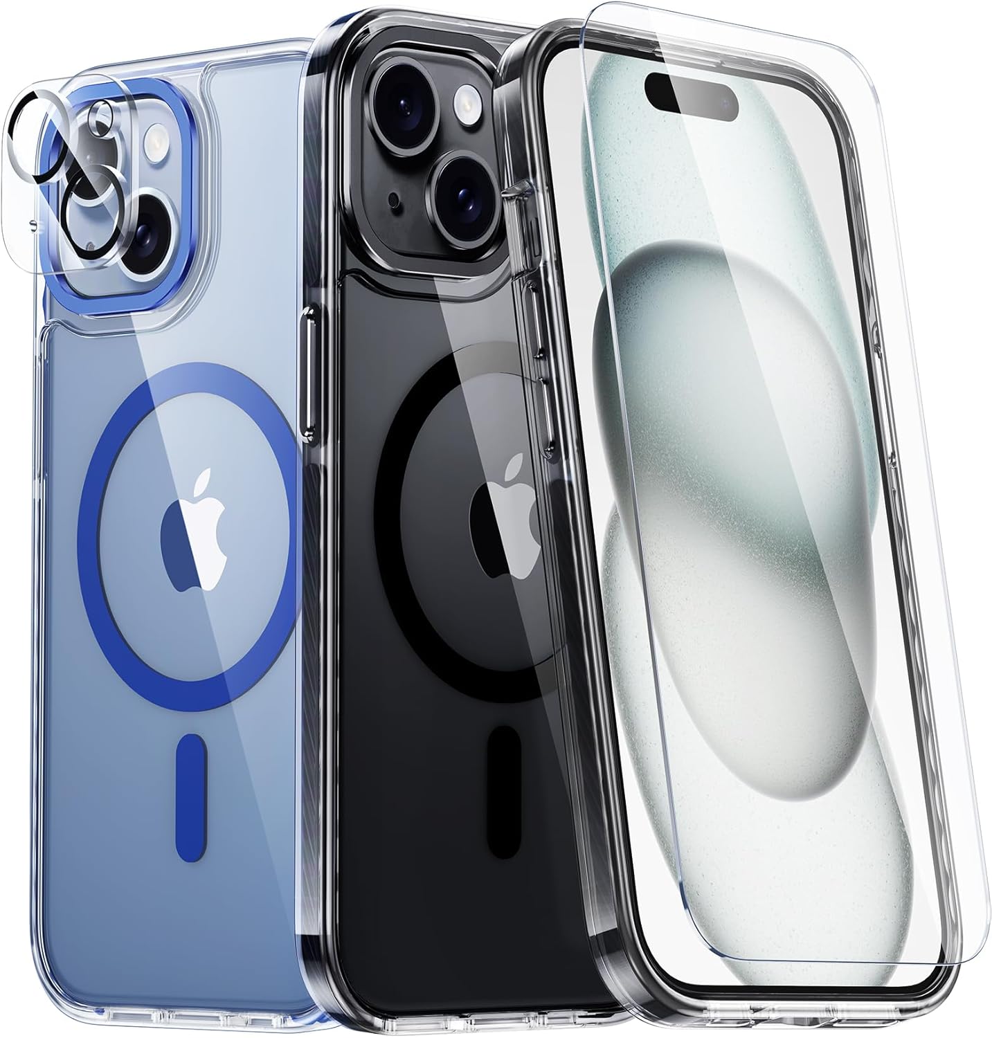 Amazon.com: FNTCASE for iPhone 15 Magnet Case: Magnetic Shockproof Clear Slim Protective Cell ...
