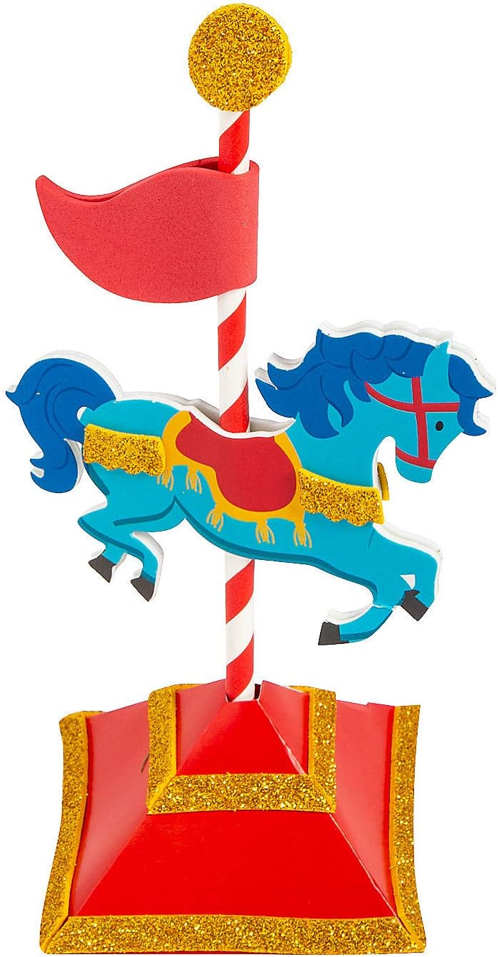 Amazon.com: Fun Express Carnival Carousel Craft Kit - Craft Kits - 12 ...