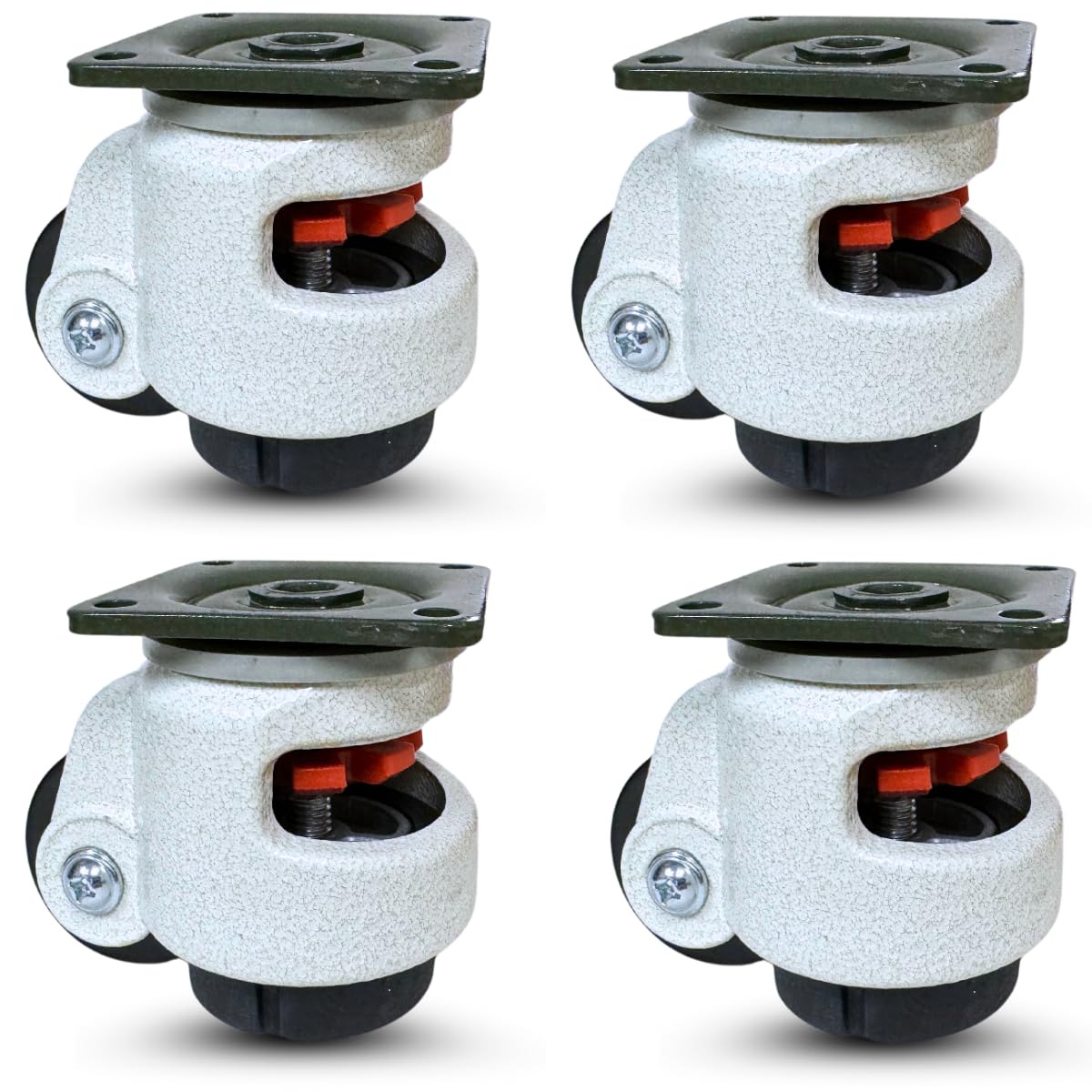 CasterHQ - Retractable Leveling Machine Casters - 4 Pack - 2,400 lbs ...