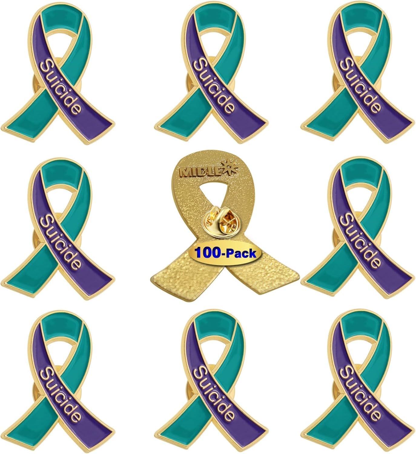 Amazon.com: 100 Pcs Suicide Prevention Awareness Ribbon Enamel Lapel ...
