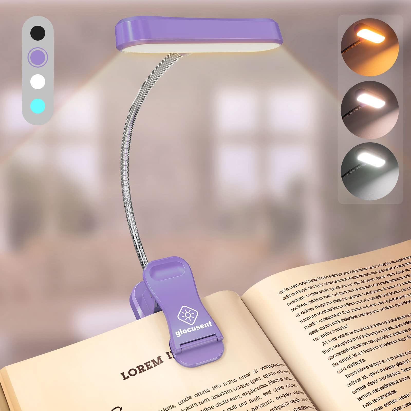 Gritin 9 LED Rechargeable Book Light for Reading in Bed-Eye Caring 3 ...