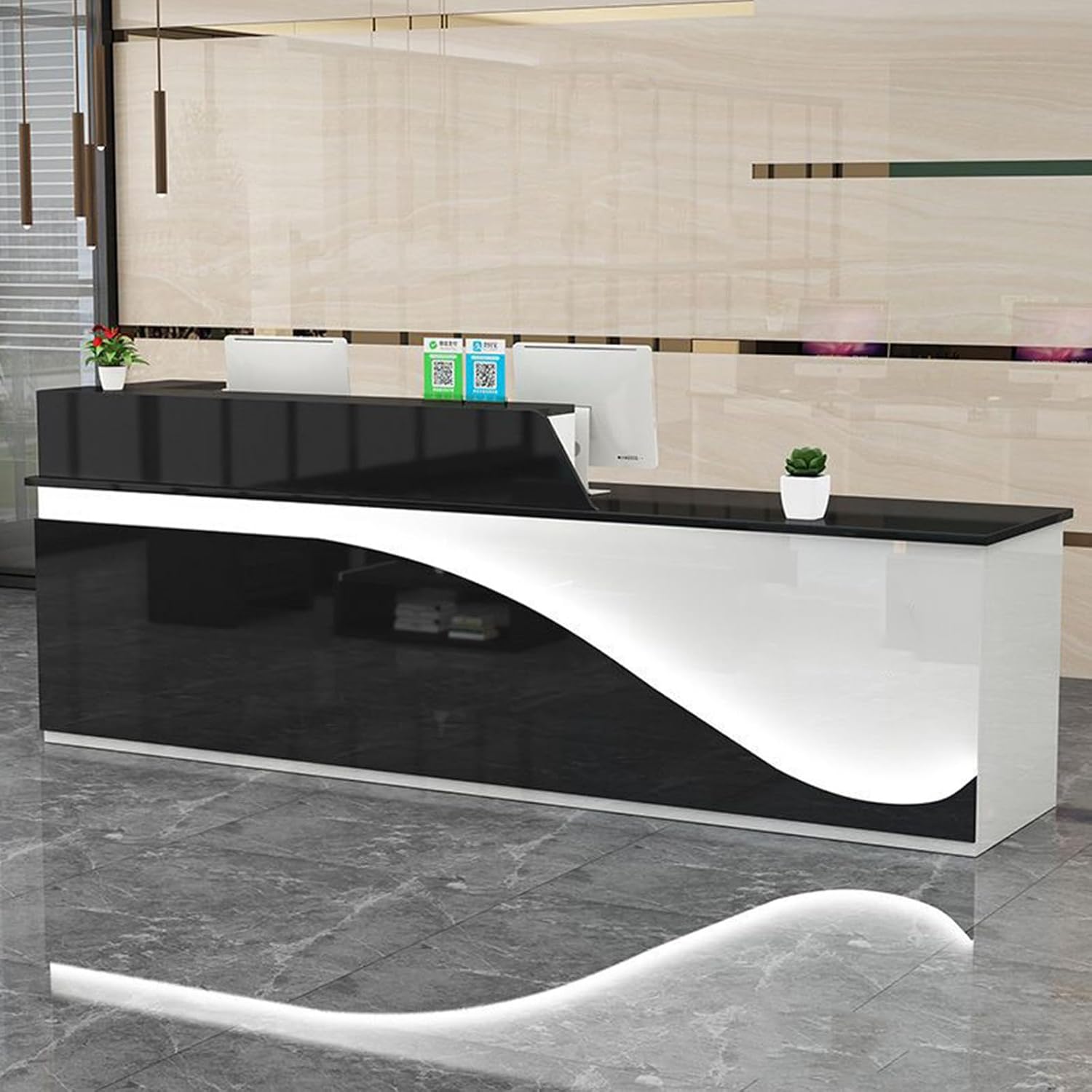 Amazon.com: XINGYUDS Reception Desk, Front Counter Desk with Lockable ...