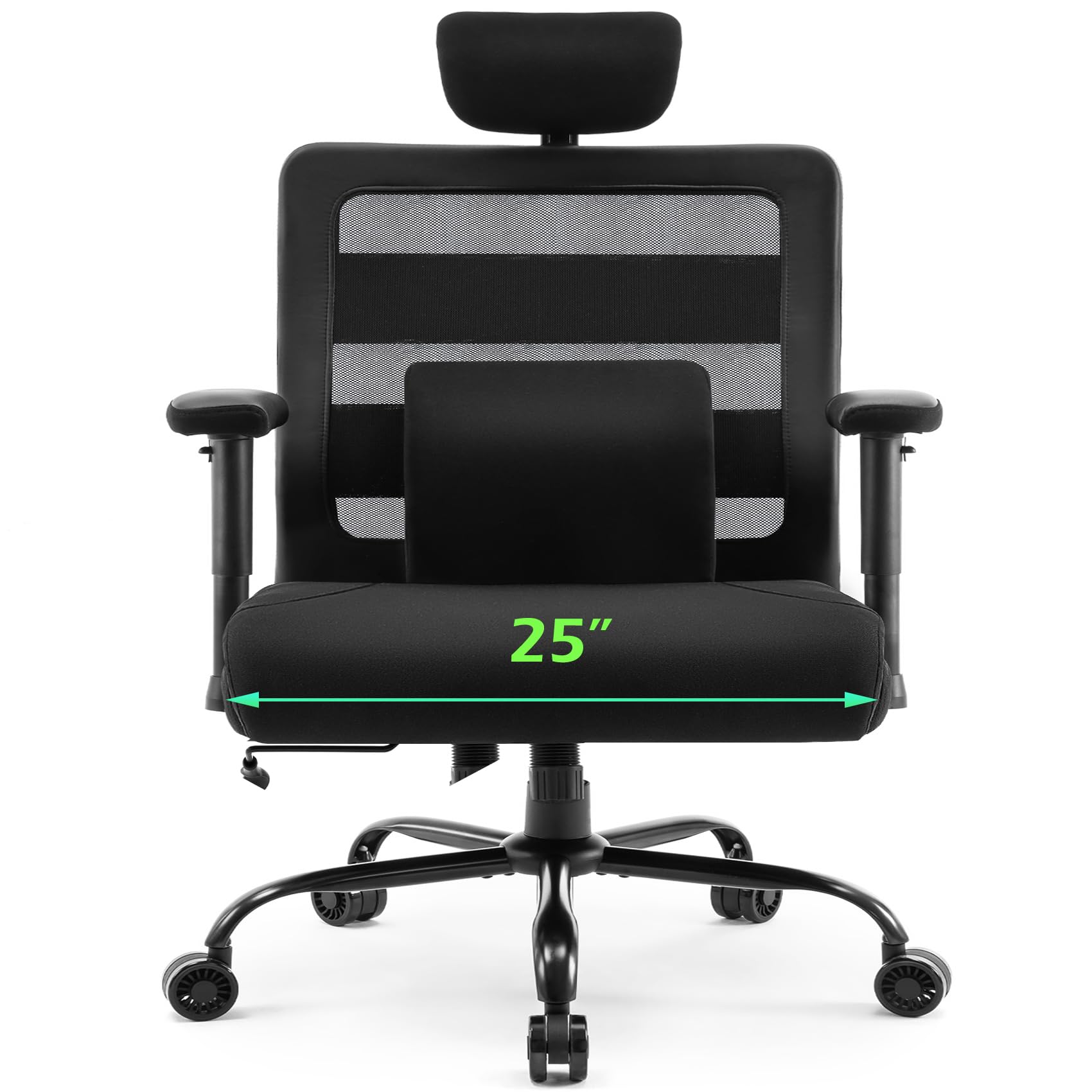 Amazon.com: Extra Wide Seat Office Chair for Big and Tall 500lbs, with ...
