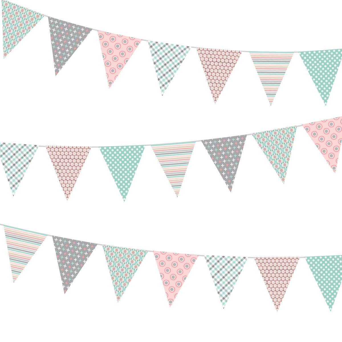 Amazon.com: Bunting Flag Wall Decals, Eco-Friendly Matte Bunting Wall ...