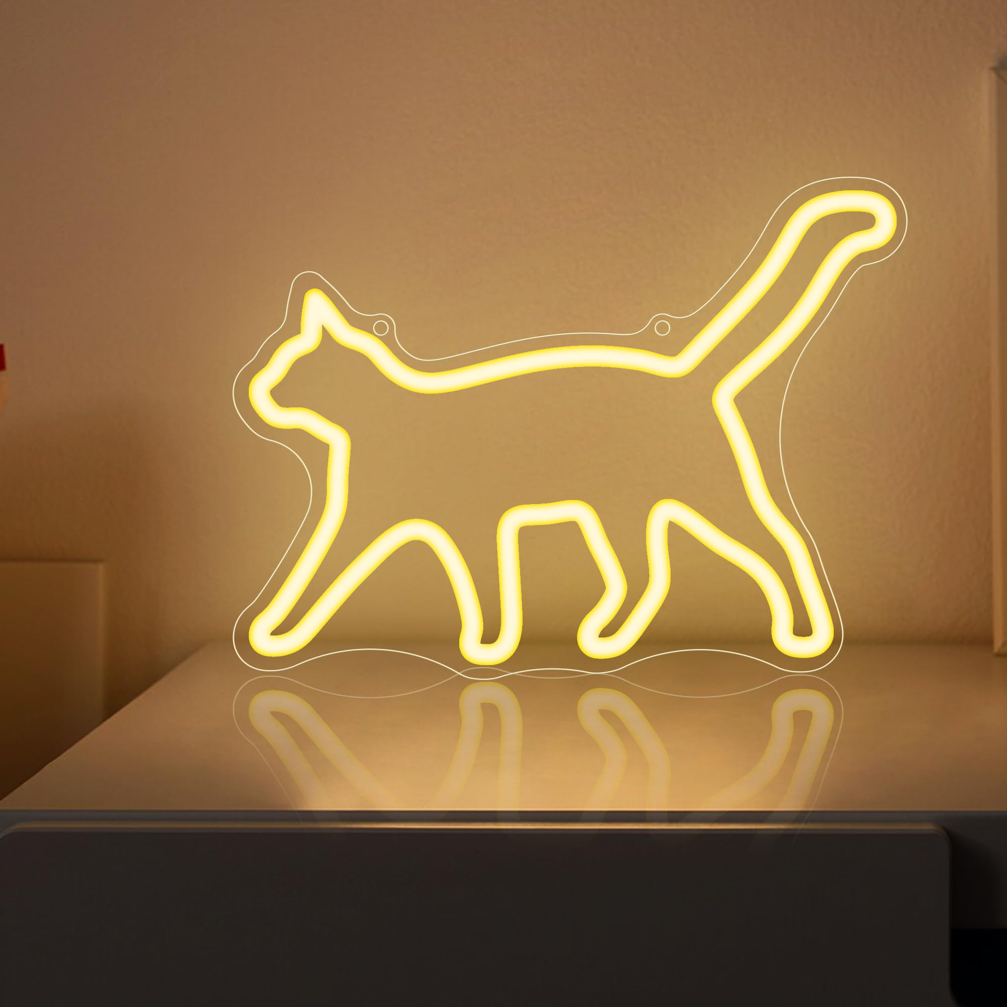 CoolGift Mart Cat Neon Sign, Cat Lamp Wall Decor, Dimmable Birthday ...