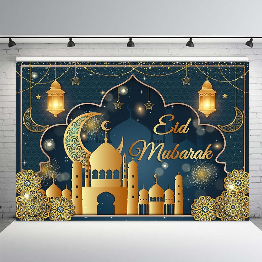 Amazon.com : Ramadan Mubarak Backdrop Ramadan Kareem Banner Eid Mubarak ...