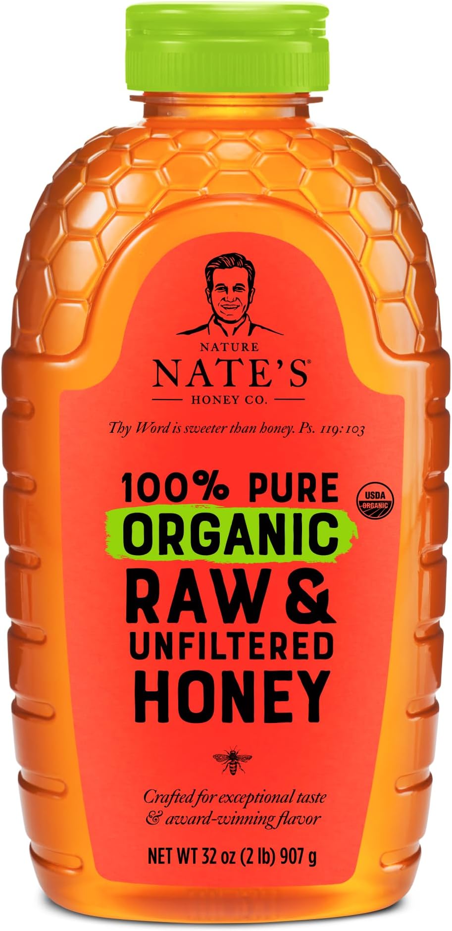 Amazon.com : Nate's Organic 100% Pure, Raw & Unfiltered Honey - USDA ...
