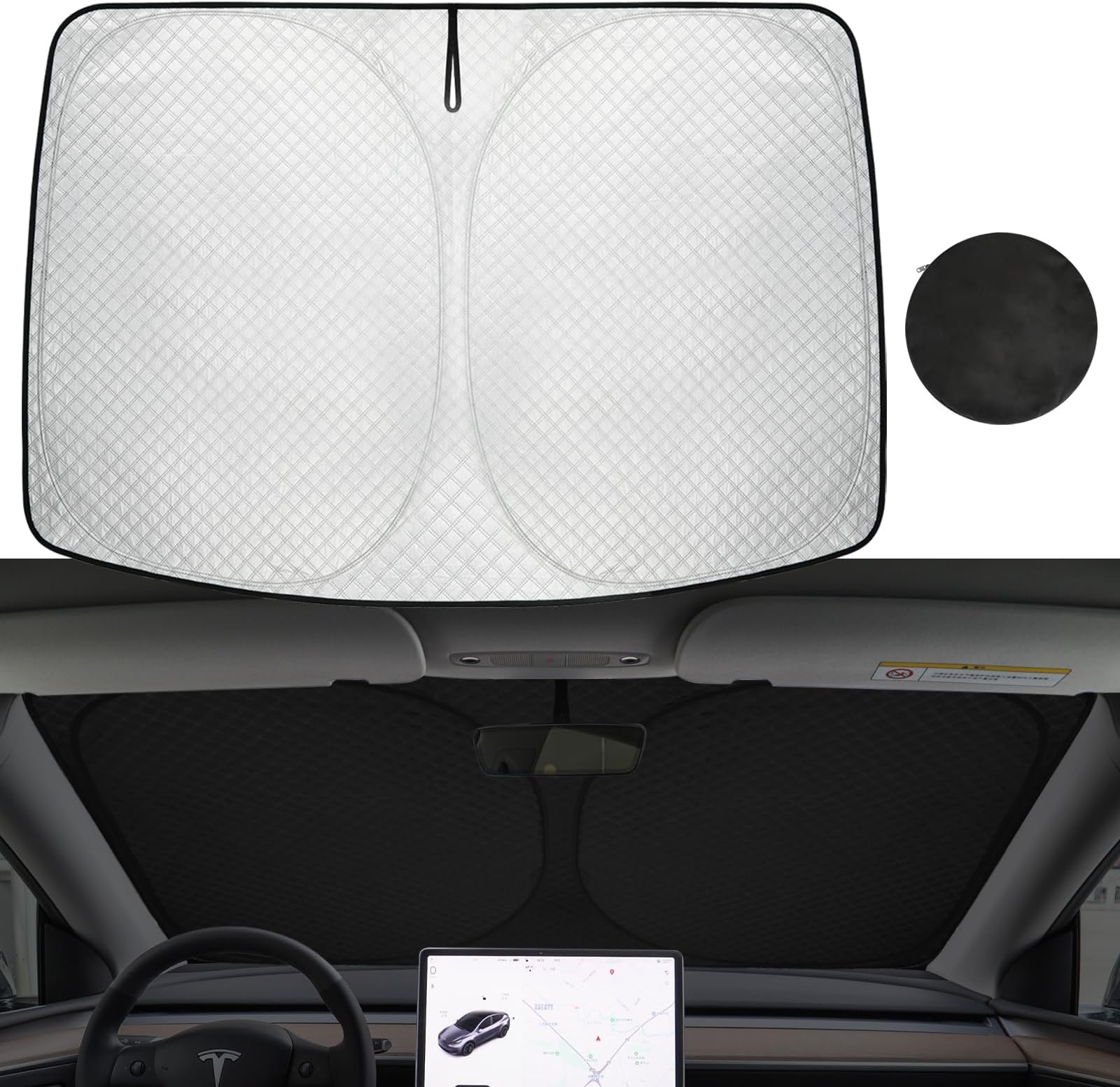 Amazon.com: 2026 Windshield Sun Shade for Tesla Model Y & Model 3 ...