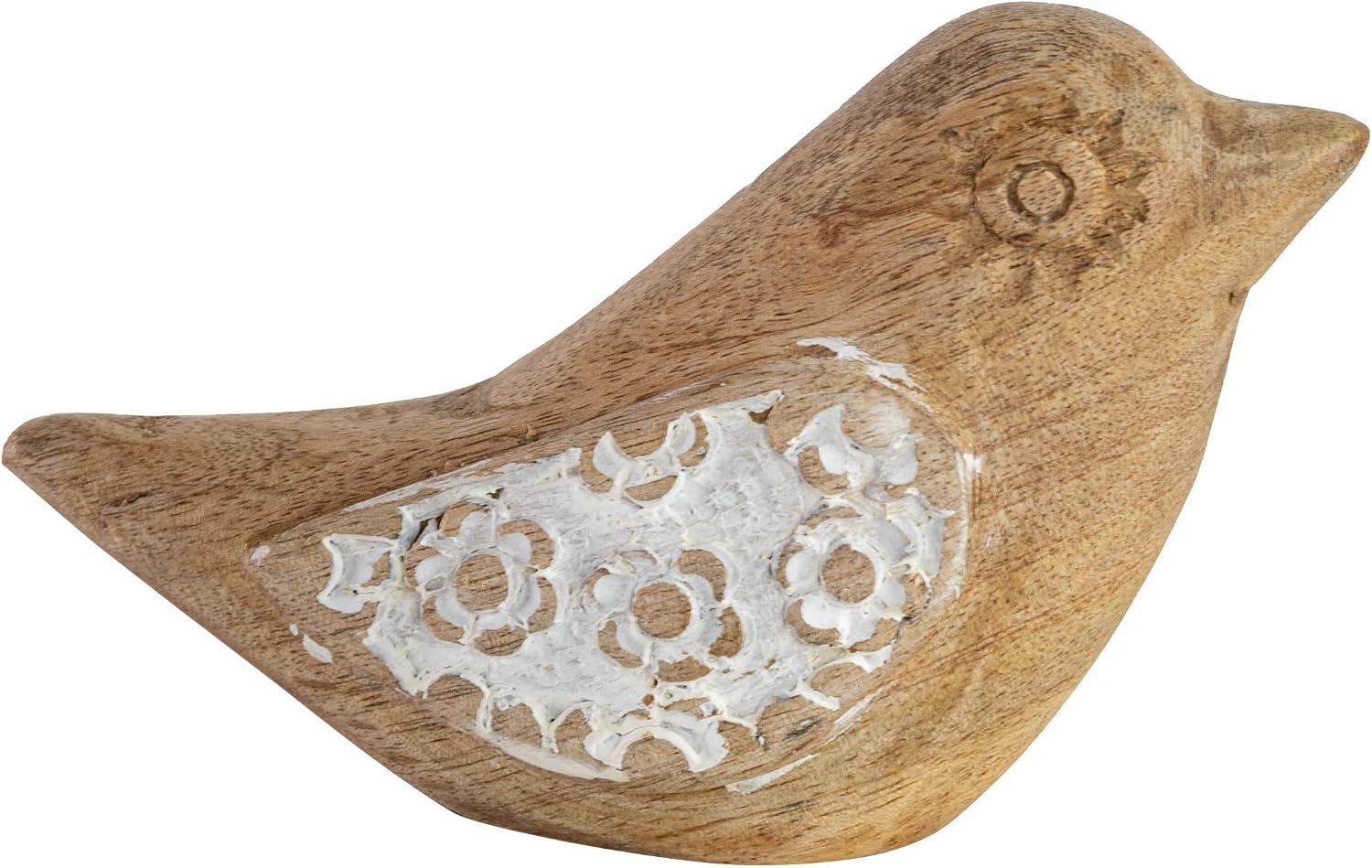 Amazon.com: Foreside Home and Garden White Wing Bird Figure Wood ...