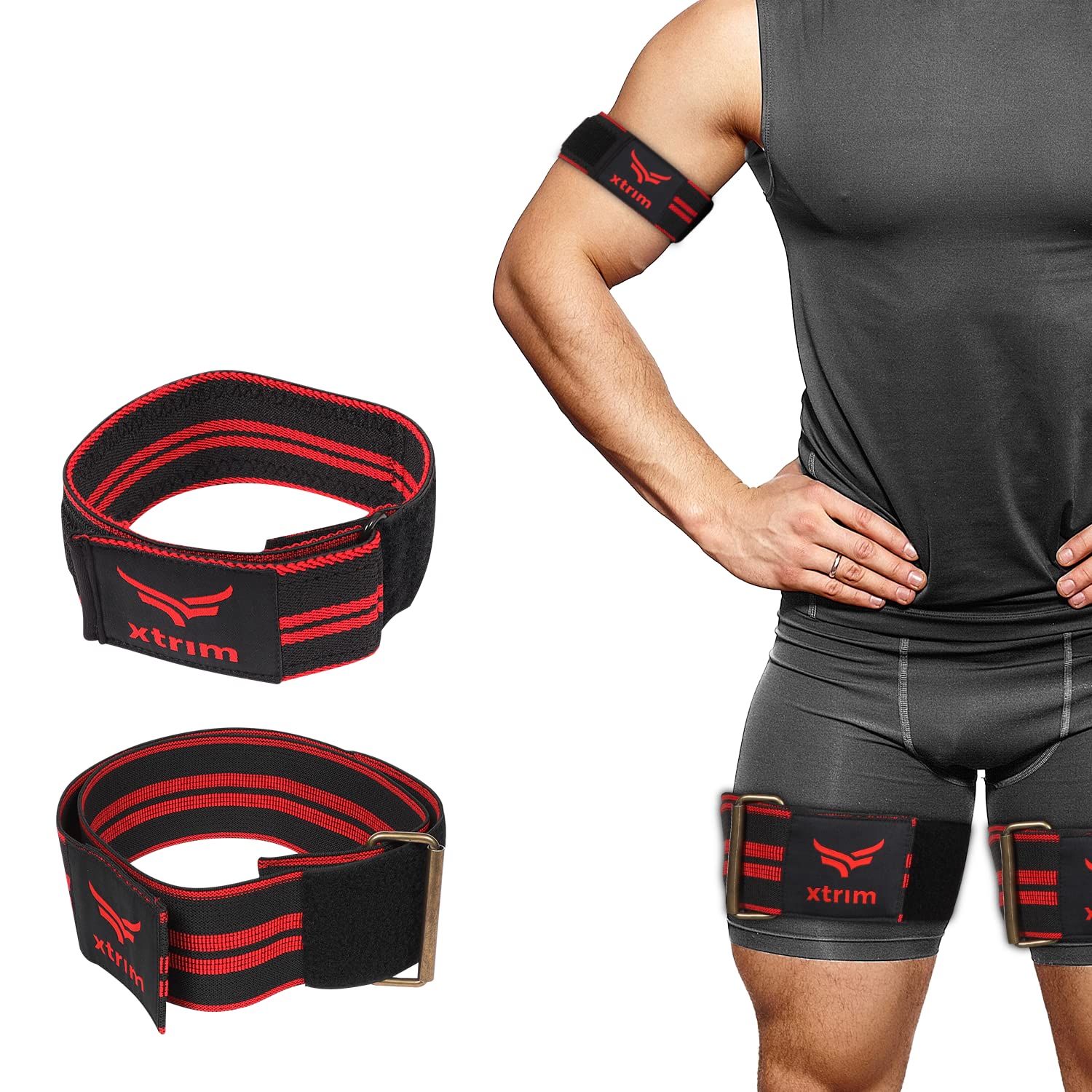 Buy XTRIM - Combo Pack - 2 BFR (Blood Flow Restriction) Workout Bands ...