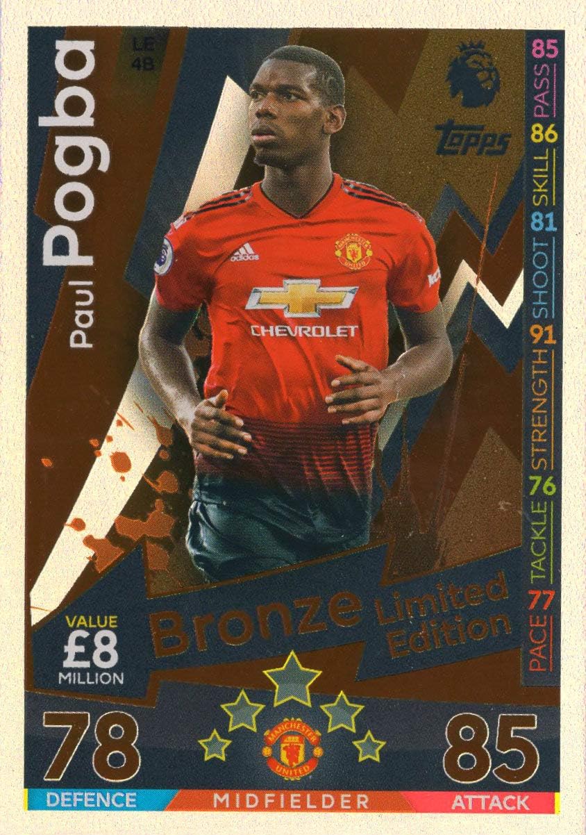 MATCH ATTAX 2018/19 PAUL POGBA BRONZE LIMITED EDITION CARD LE4B ...