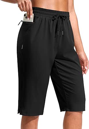 Amazon.com: G Gradual Women's 13" Long Hiking Shorts with Zipper Pocket ...