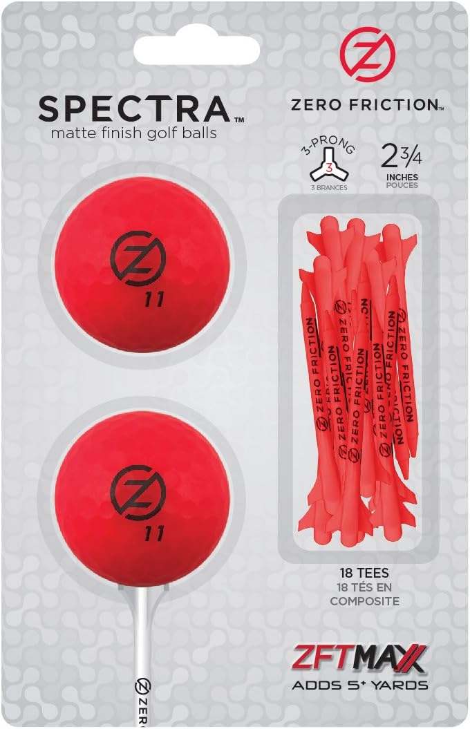 Zero Friction Spectra 2 Ball/Tee Pack, Neon Red : Buy Online at Best ...