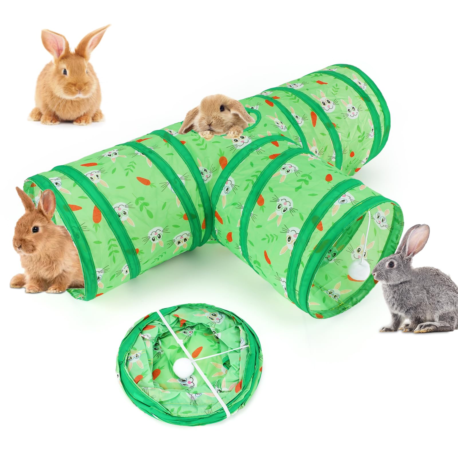 Snapklik.com : Bunny Tunnels & Tubes Collapsible 3 Way Bunny Hideout ...
