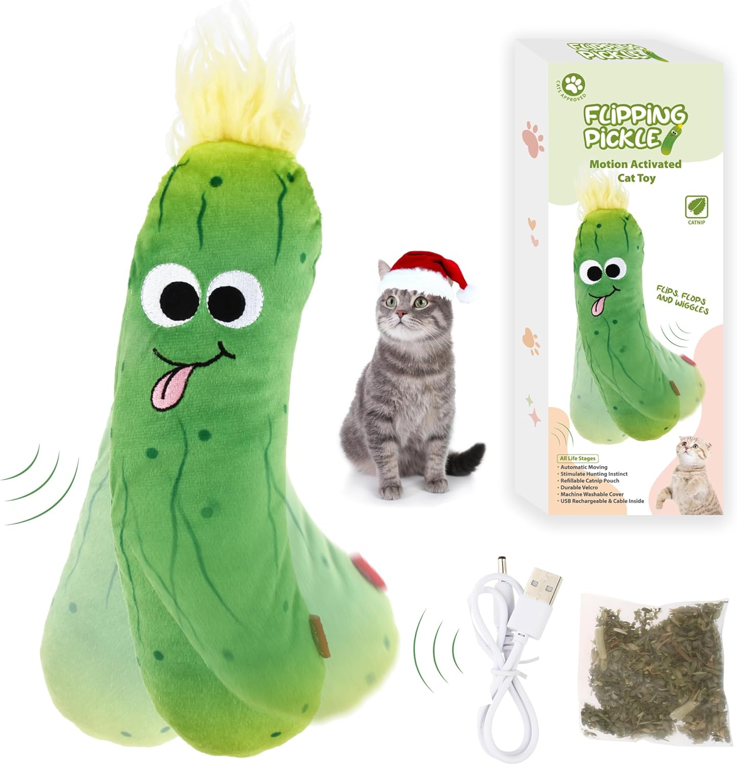 Gigwi Interactive Cat Toys Flopping with Catnip, Moving Activated Cat ...
