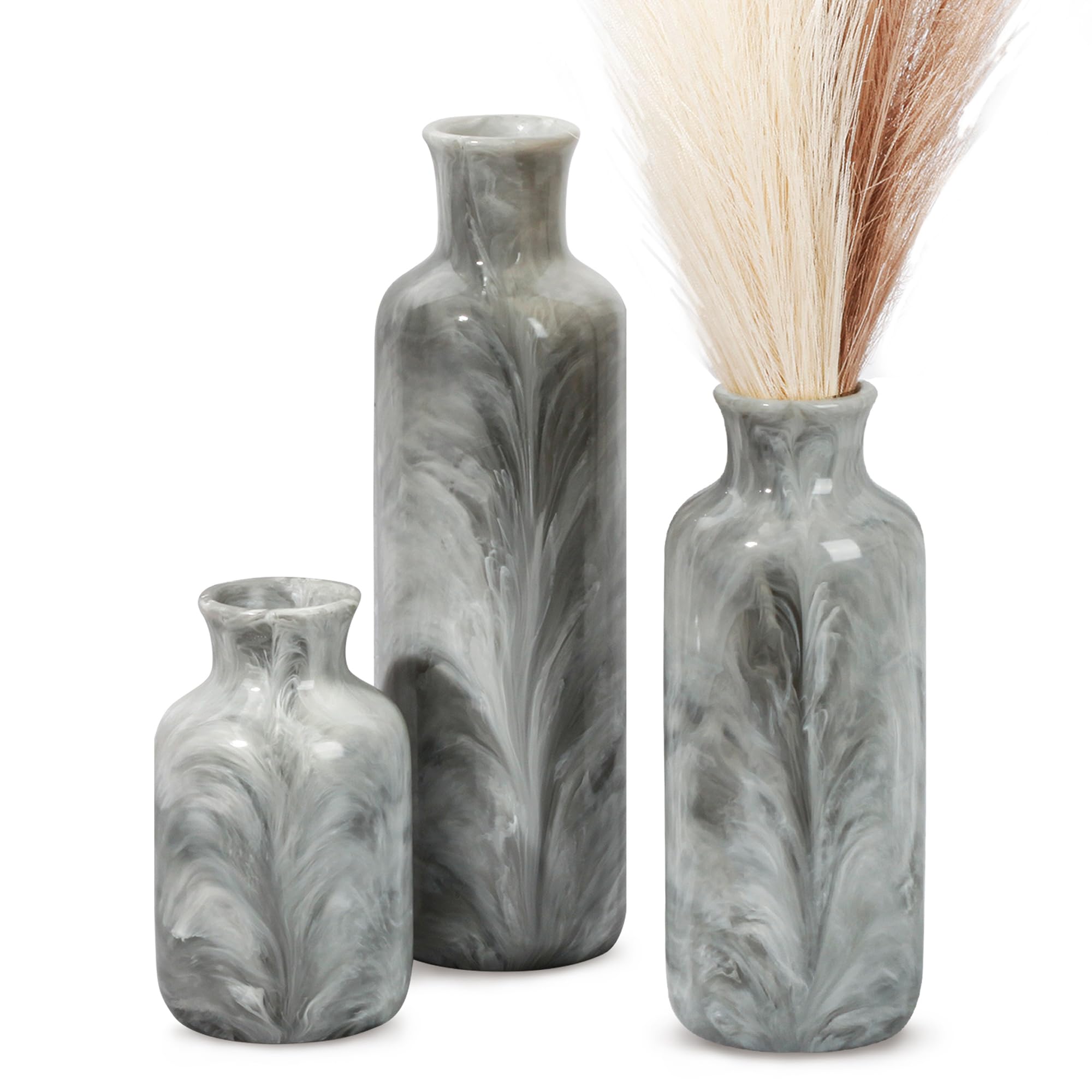 Amazon.com: YMXYJM Resin 3 Piece Vase Set, Farmhouse Decor, Home ...