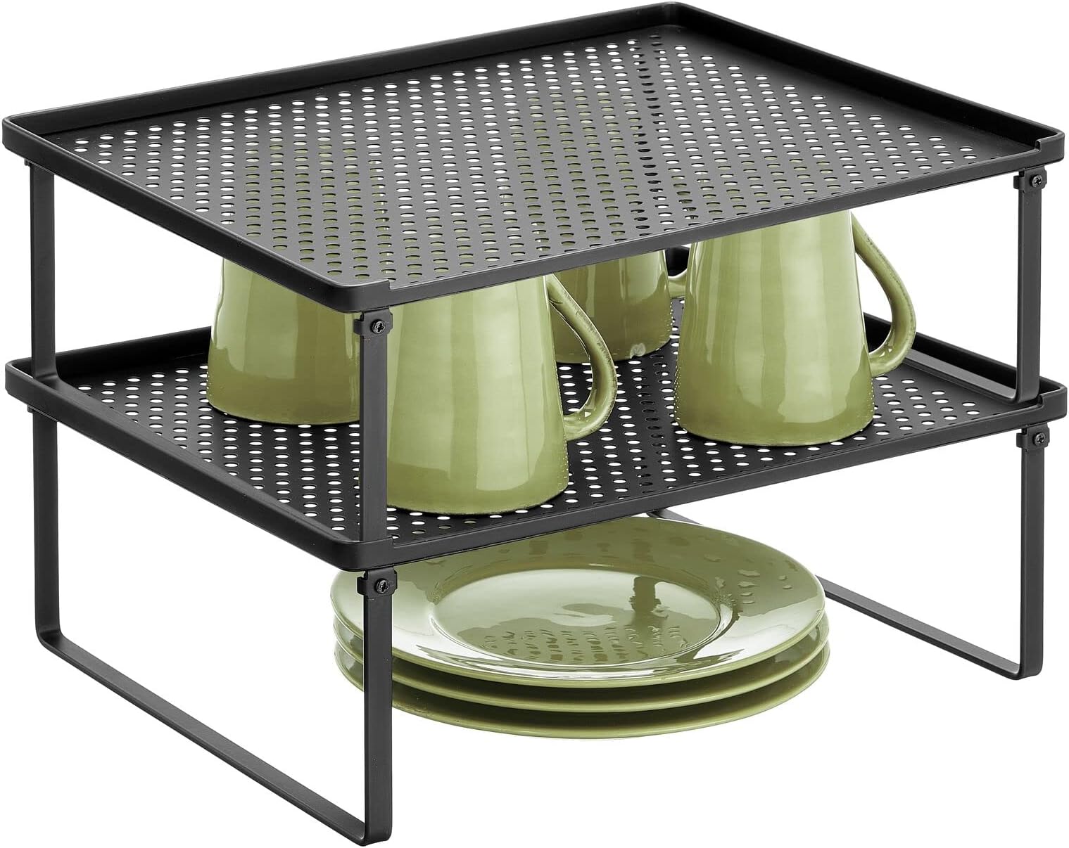 Amazon.com: mDesign Metal Kitchen Shelf Organizer Rack - Stacker ...