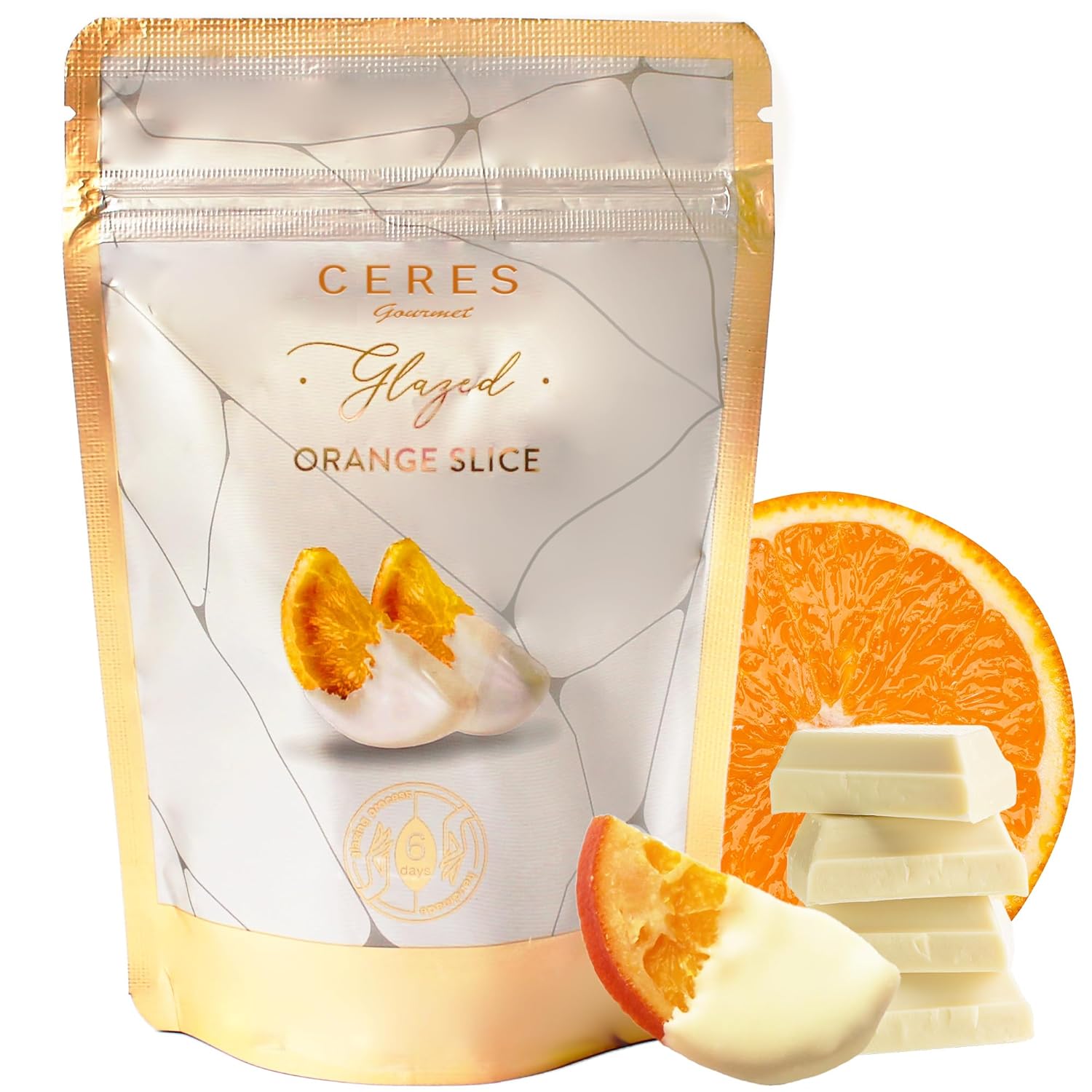 Amazon.com: White Chocolate Covered Glazed Orange Slices, Dried Candied ...