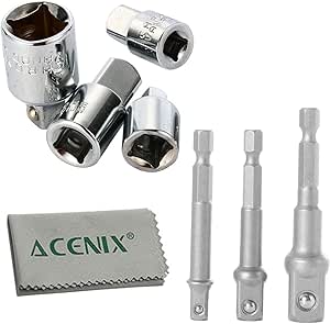 ACENIX 4 Pcs Socket Adaptor Tool Set Converter and Reducer Set and 3 ...