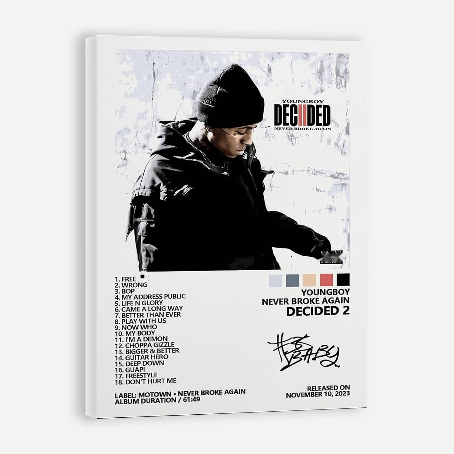 Amazon.com: Youngboy Poster Never Broke Again Decided 2 Music Album ...