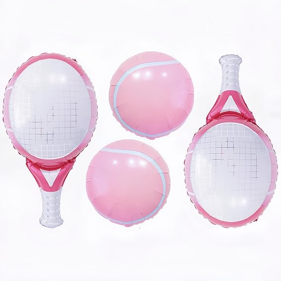 Amazon.com: 4Pcs Pink Tennis Balloons/Tennis Racket Balloon for ...