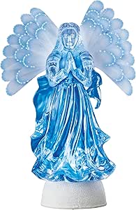 Amazon.com: Collections Etc Fiber-Optic Color-Changing Angel Tabletop ...