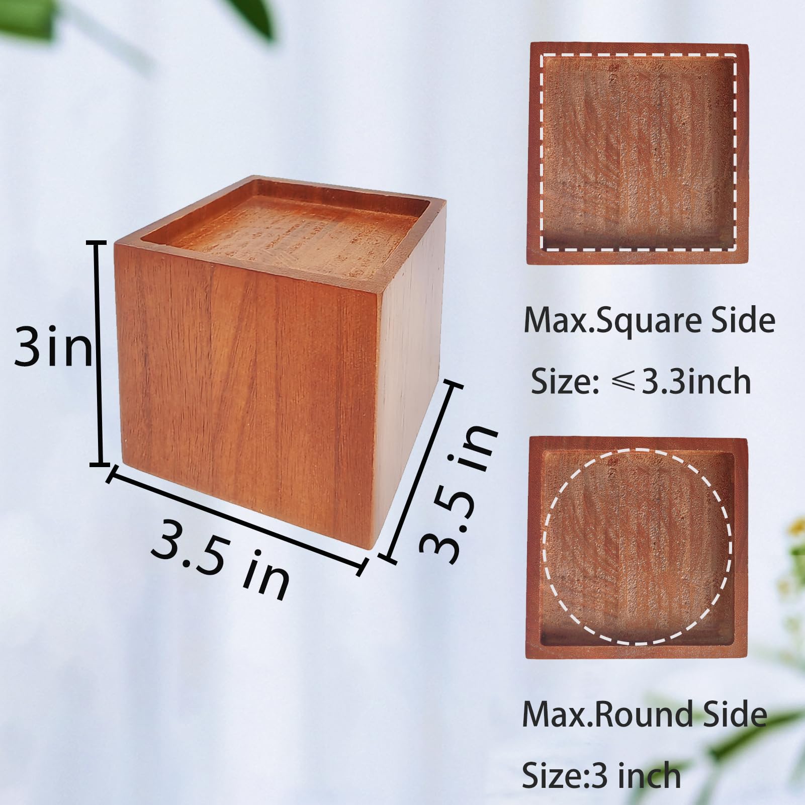 Kasiden Wood Bed Risers, Furniture Risers-Heights 3 Inch Heavy Duty ...