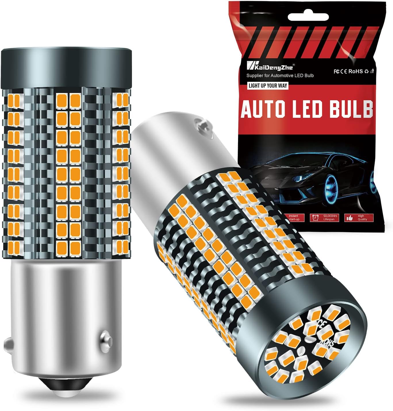 4pcs Amber 1156 BAU15S PY21W 5630 33SMD Car LED Bulbs 900LM Super ...