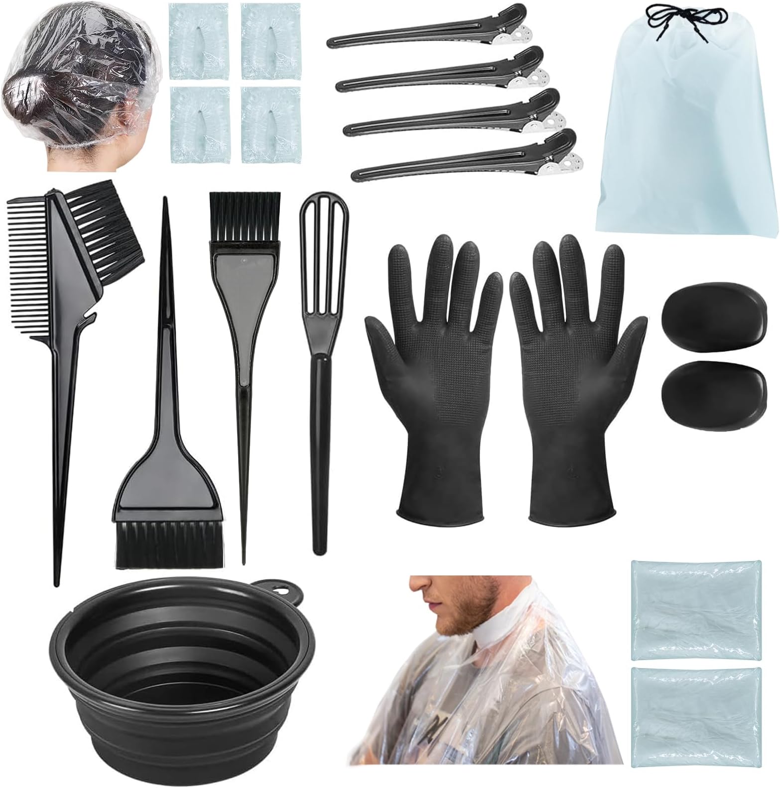 Amazon.com: Yexixsr 5Pcs Professional Salon Hair Coloring Dyeing Kit ...