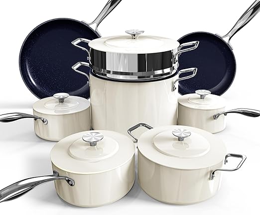 Amazon.com: Nuwave Lux 13pc Forged Lightweight Cookware Set PFAS Free ...
