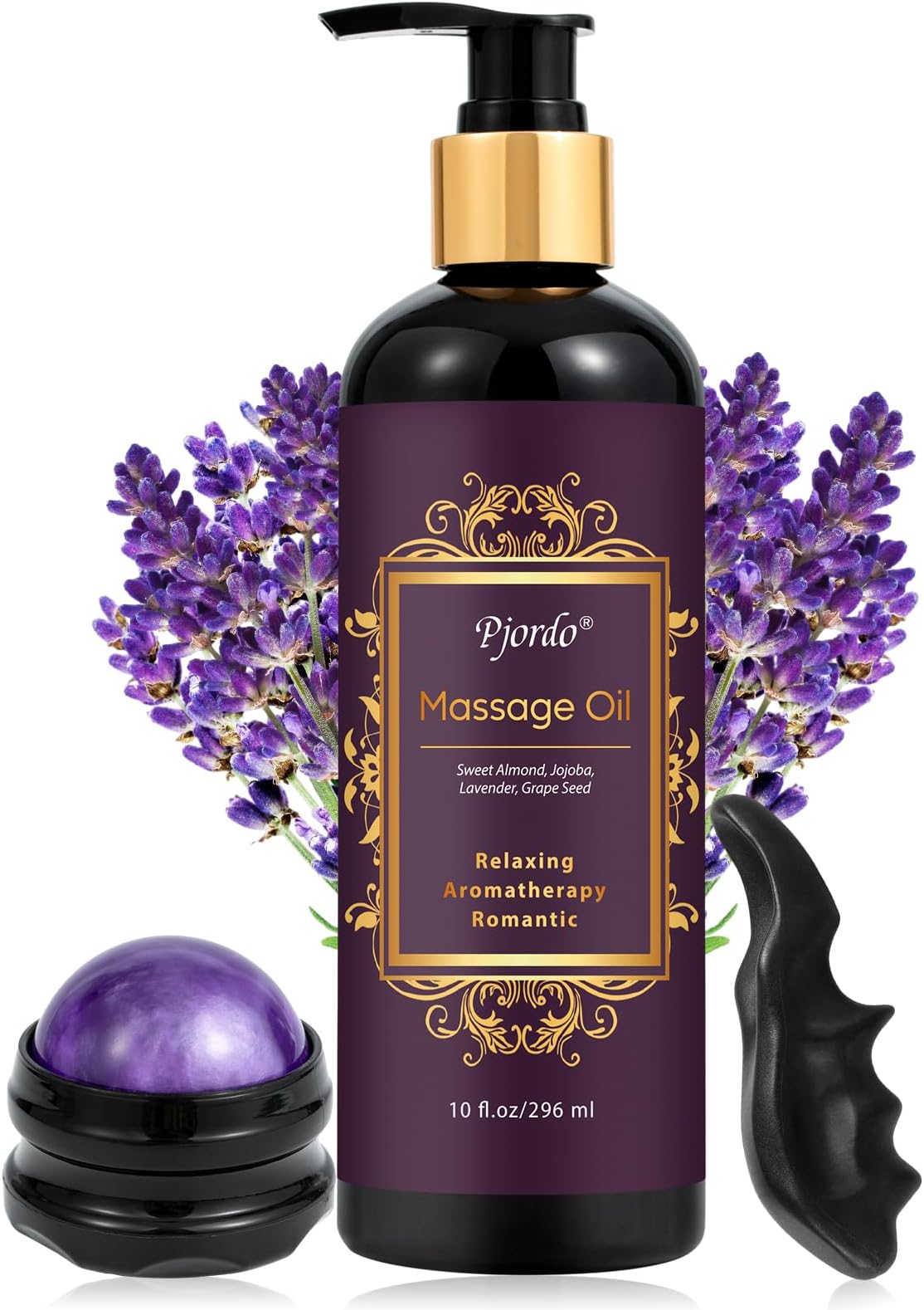 Amazon.com: Pjordo Aromatherapy Lavender Massage Oil with Massage ...