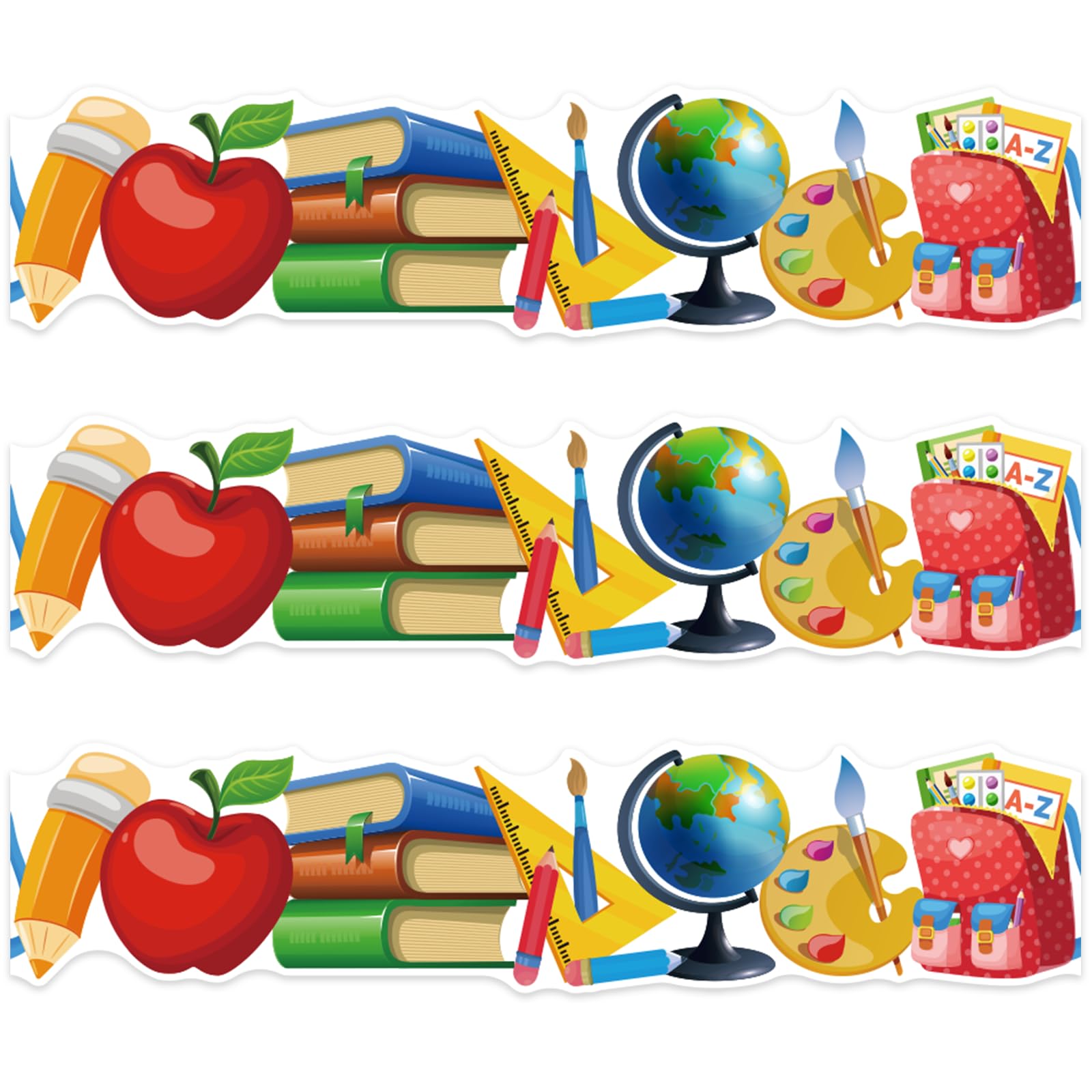 Amazon.com: Back to School Borders, 67.2Ft School Theme Bulletin Board ...