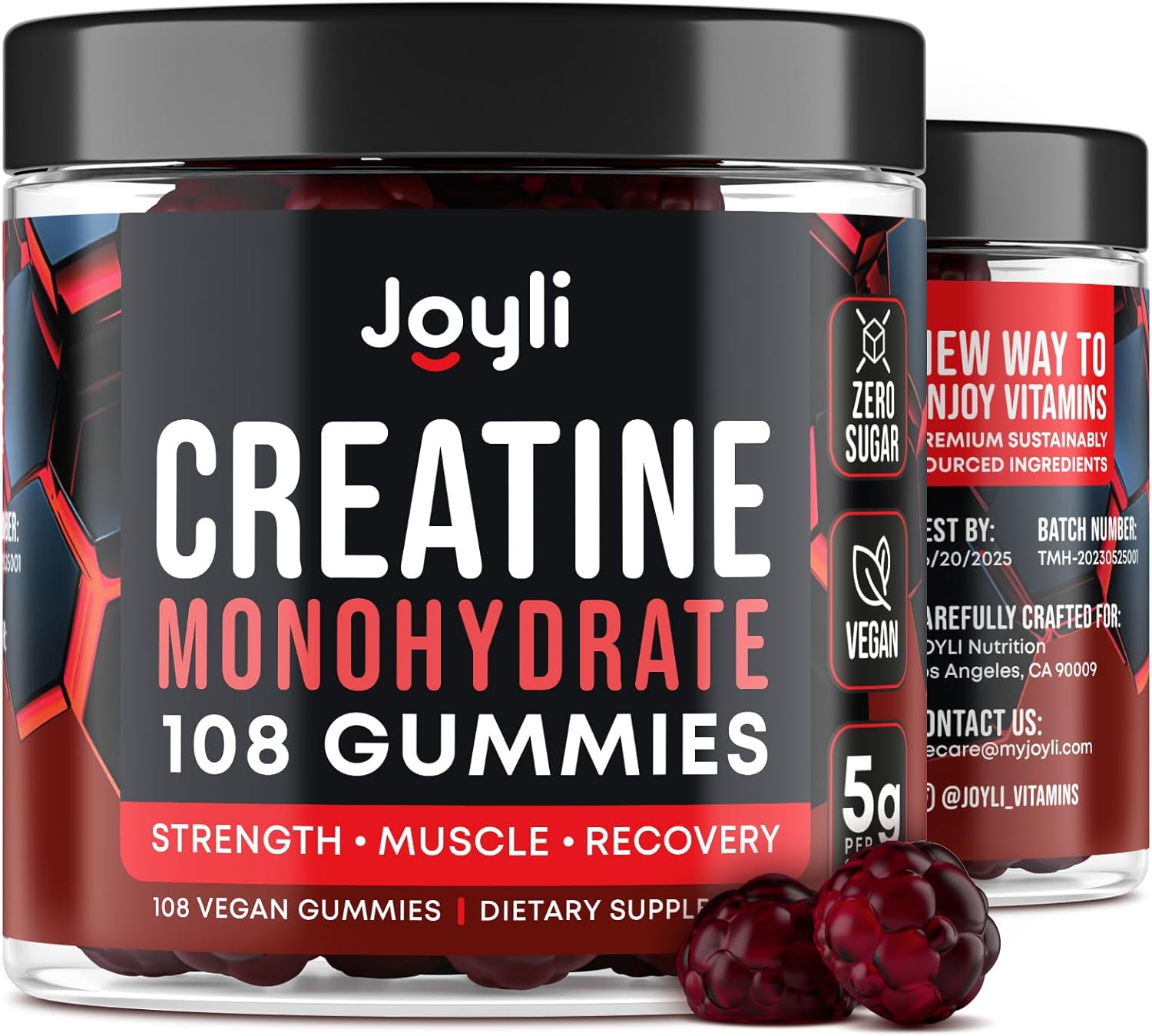 Amazon.com: JOYLI Nutrition Creatine Monohydrate Gummies - Sugar-Free ...