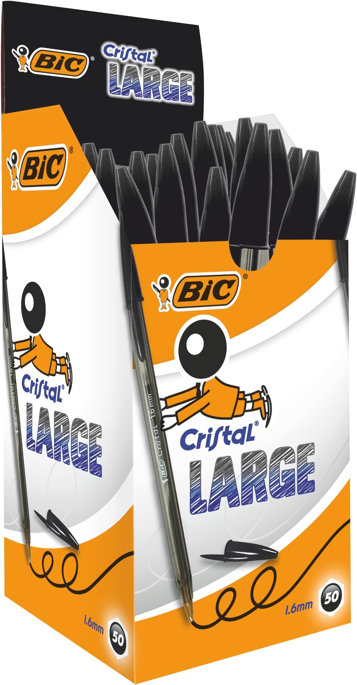 Amazon.com : Bic Cristal Large Ballpoint Pens, Every-Day Biro Pens with ...