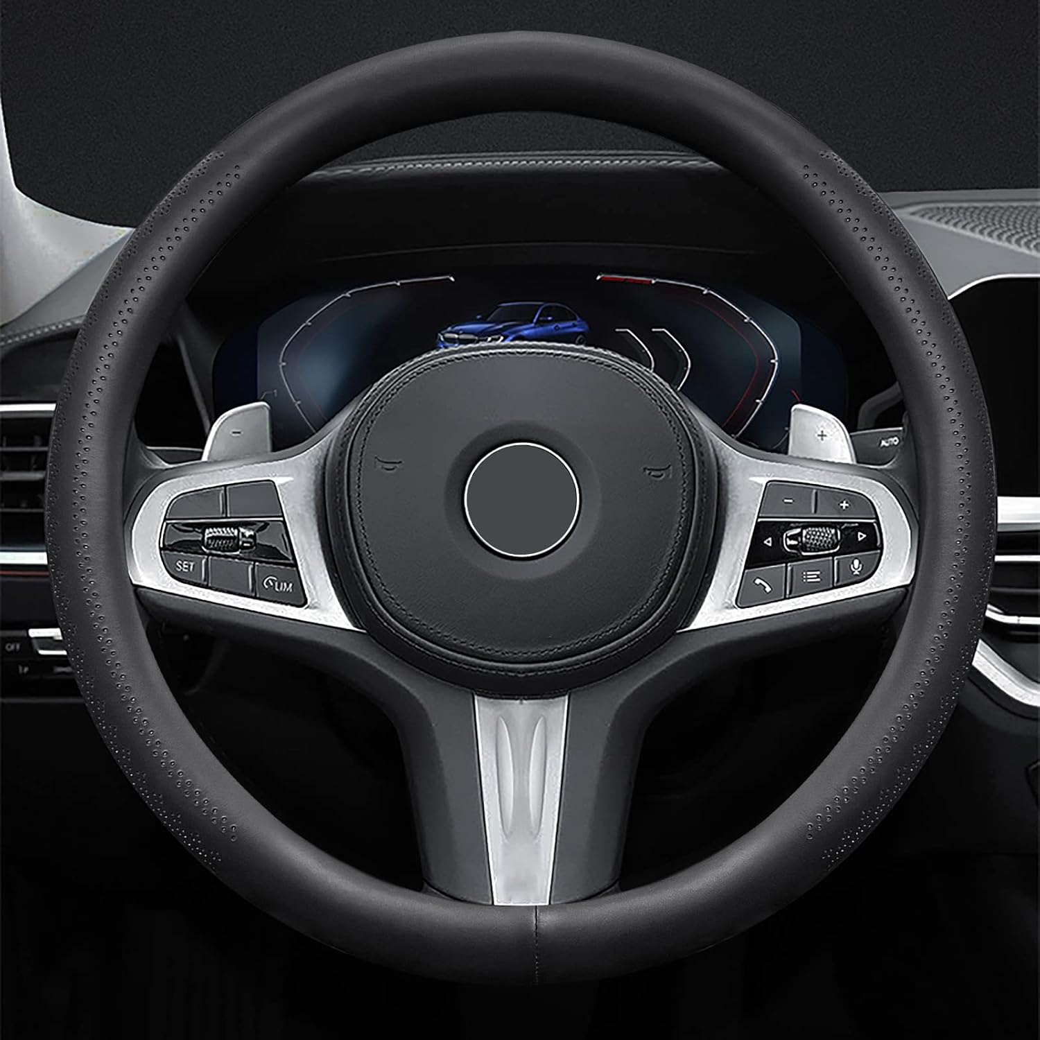 Amazon.fr : ZATOOTO Couvre Volant Voiture, Housses de Volant en Cuir ...