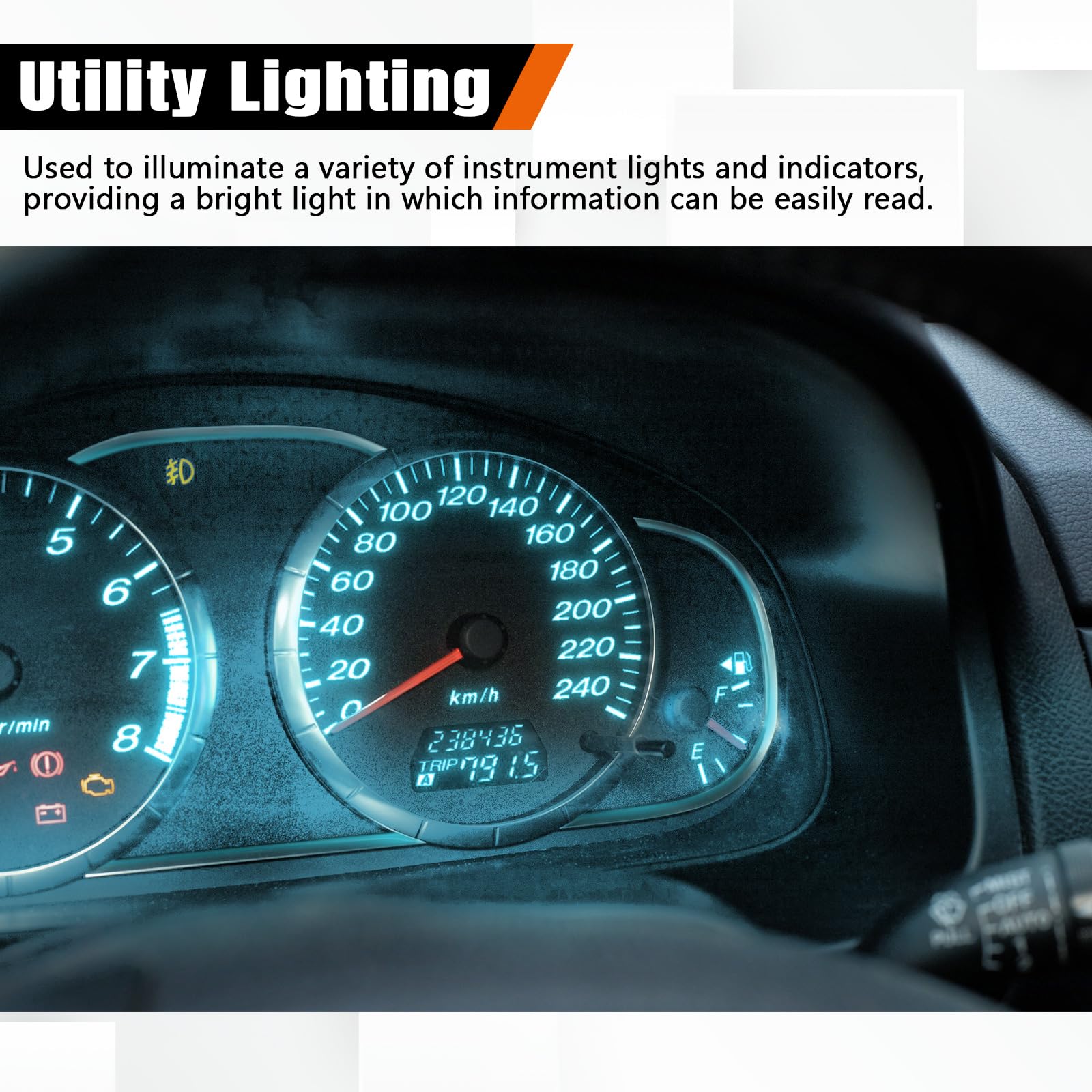 Snapklik.com : Ongfuwu 10PCS Car T5 Halogen Light Bulb, 12V Instrument ...