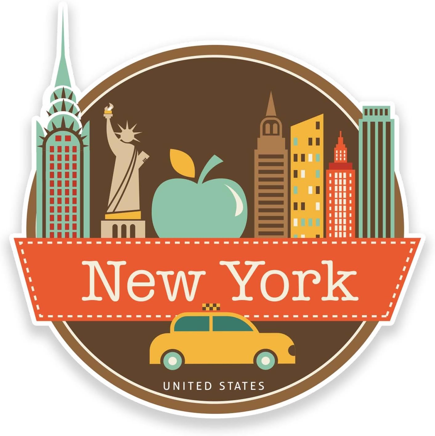 A5 Sticker Sheet New York Blue Landmarks Vinyl Stickers - NYC America ...