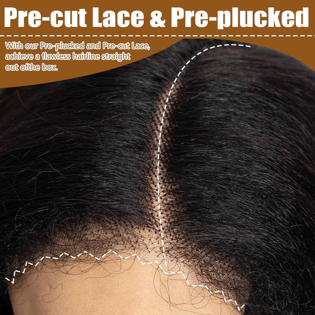 12 Inch Yaki Straight Glueless Wigs 5″ Lace Human Hair Pre-Cut/Plucked ...