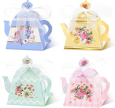 Amazon.com: Seajan 48 Pcs Tea Party Favor Boxes Tea Party Treat Gift ...
