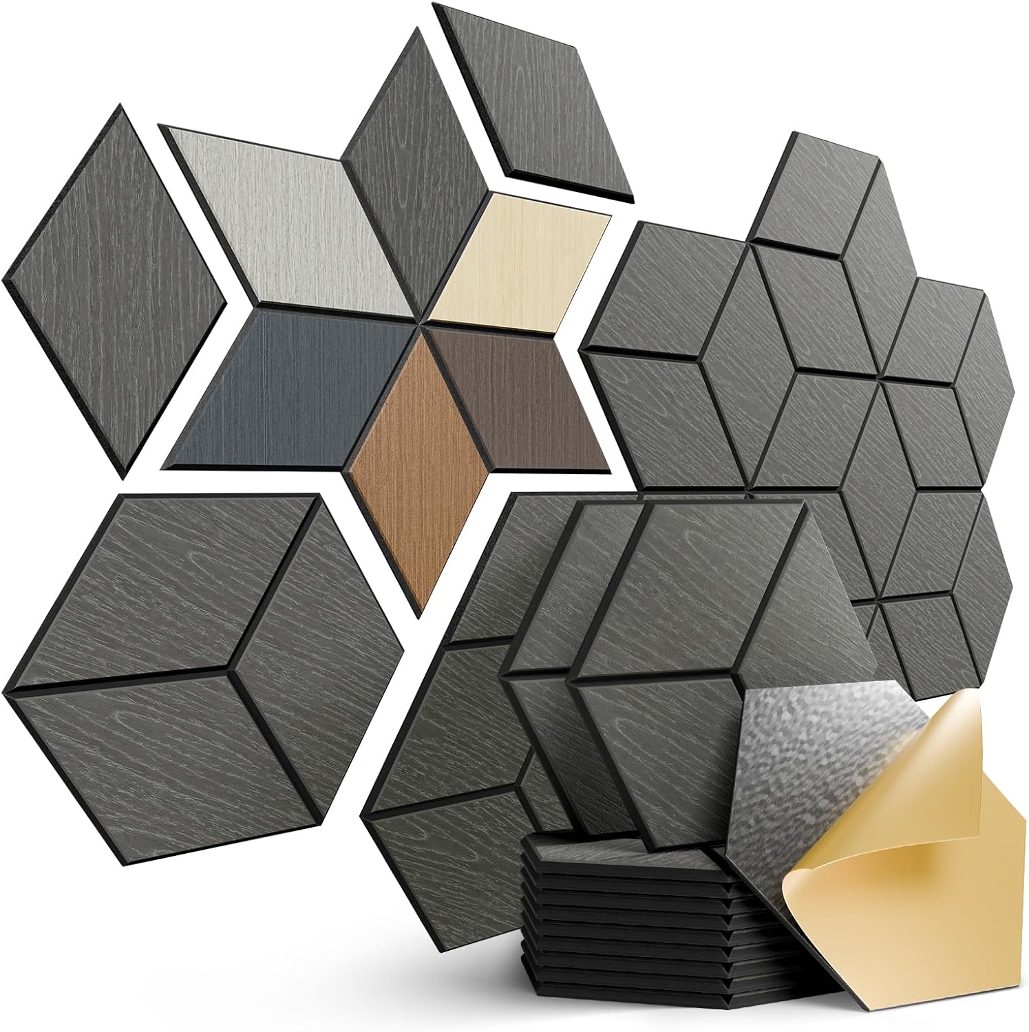 Amazon.com: Acoustic Panels 12 Pack Soundproof Wall Panels,Wood ...