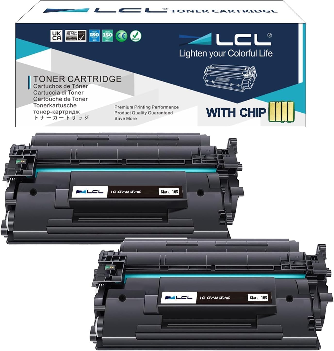 Amazon.com: LCL 58X CF258X Black High-Yield Toner Cartridge with Chip ...