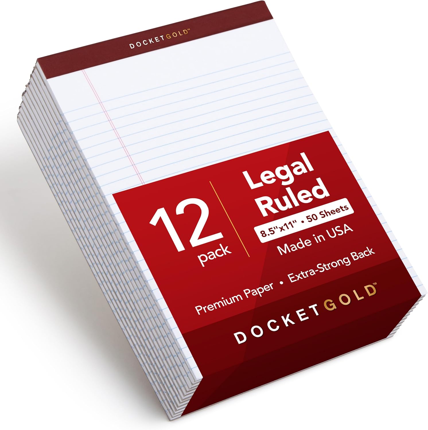 Amazon.com : TOPS Legal Pads, 12 Pack, Premium Docket Gold Note Pad ...