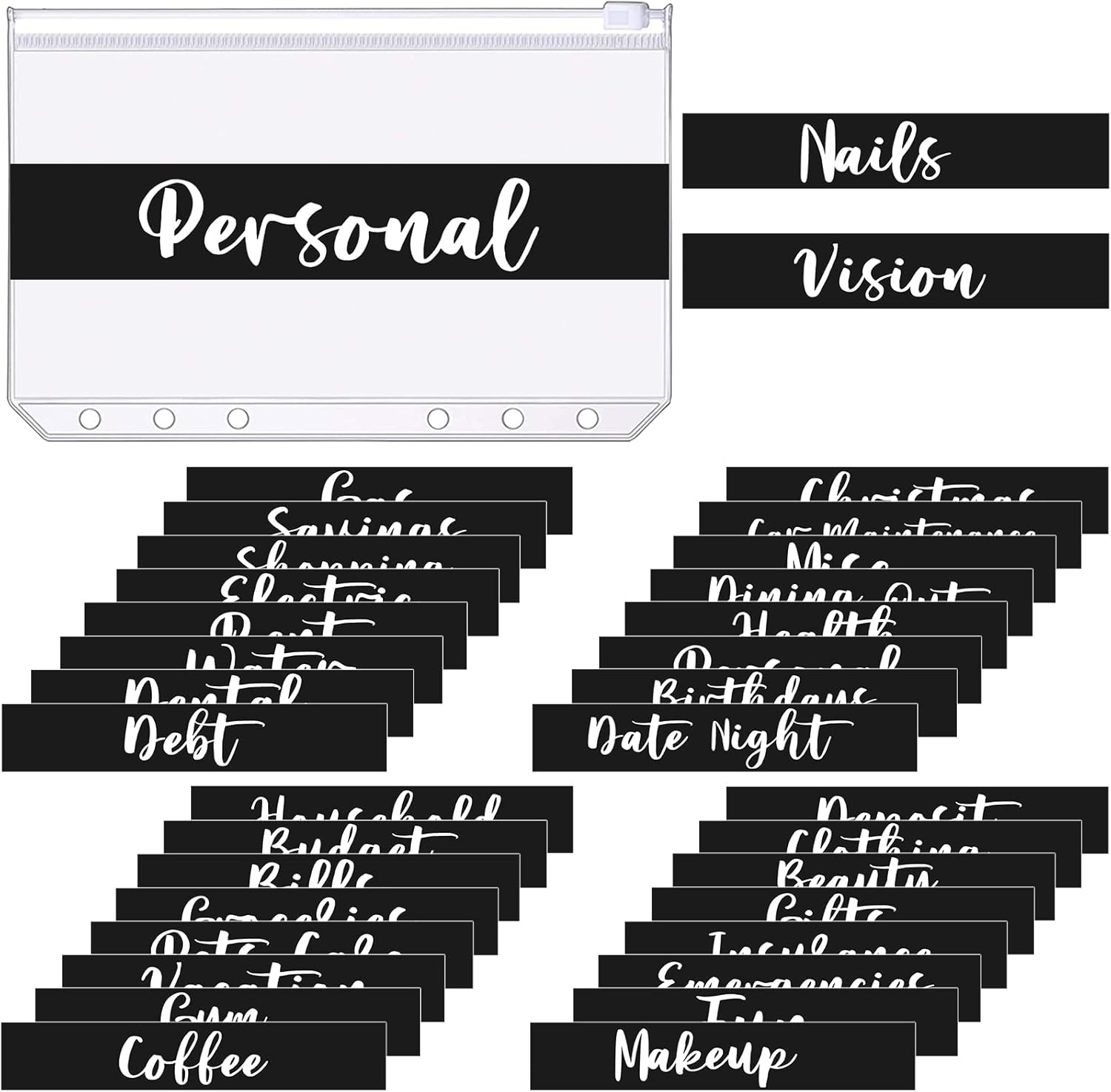 Brandclub - 34 Pieces Cash Envelope Label Budget Sticker A6 Budget ...