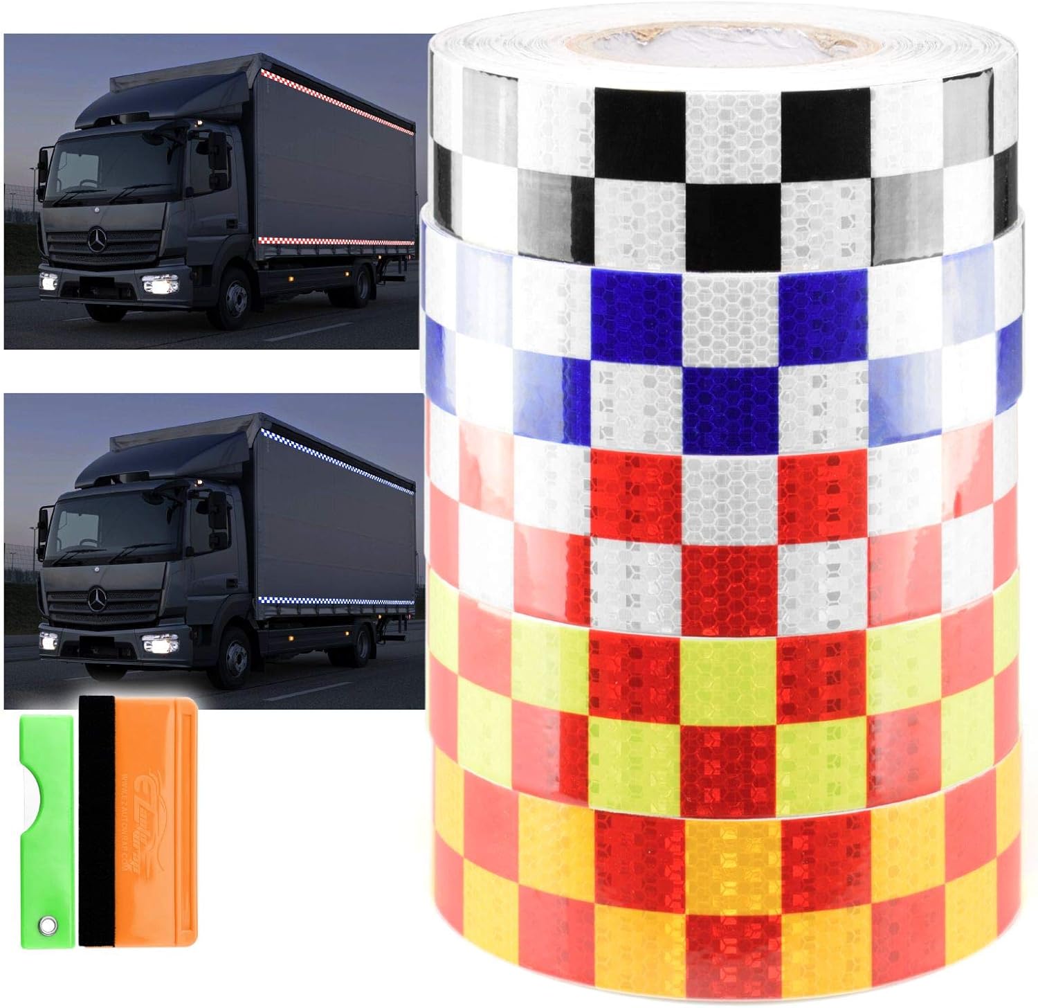 Amazon.com: Free Tool Kit 2"x120ft Checker Red Golden Yellow Night ...