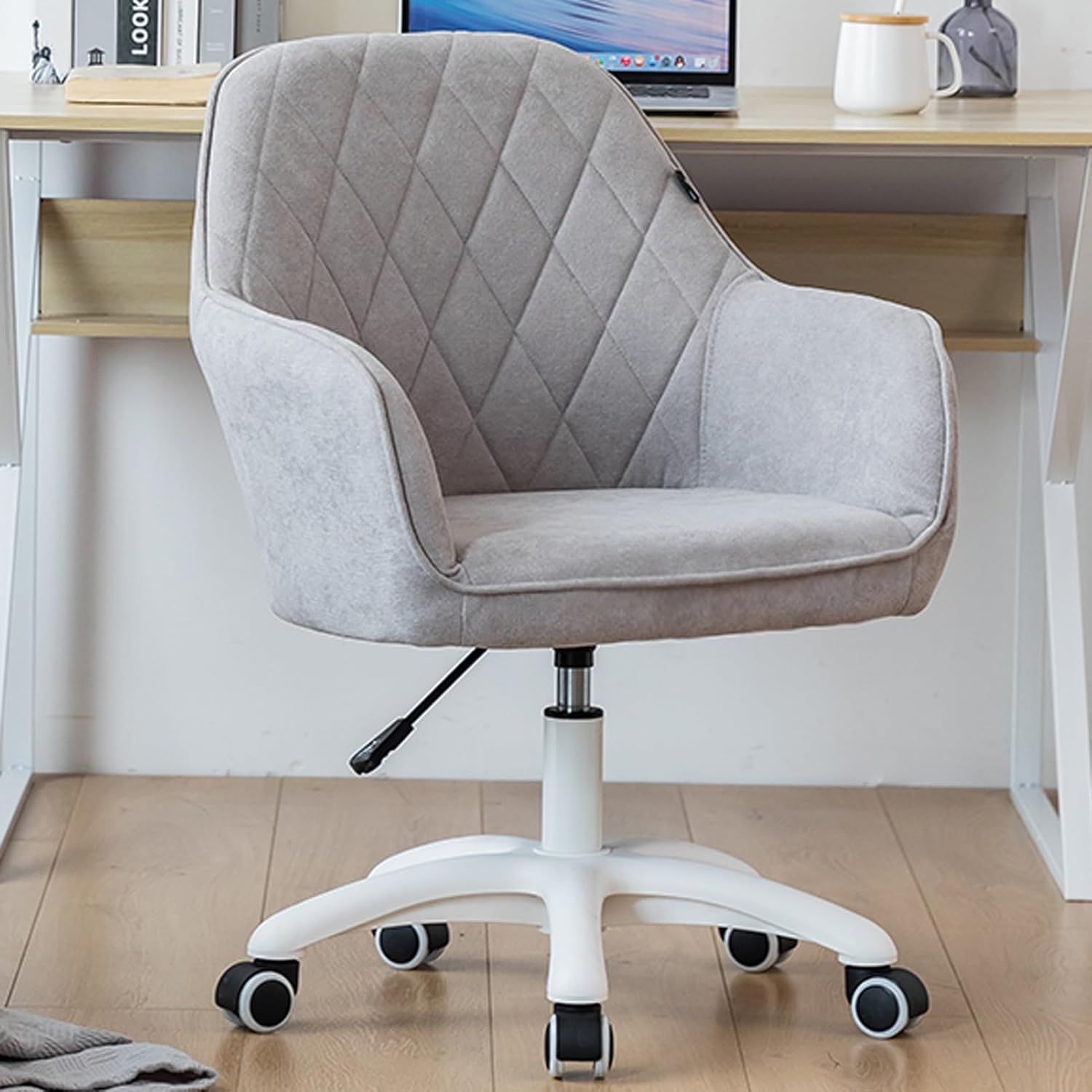 LEKLAI Swivel Dining Chairs, Padded Chair with Snowflake Velvet Dining ...