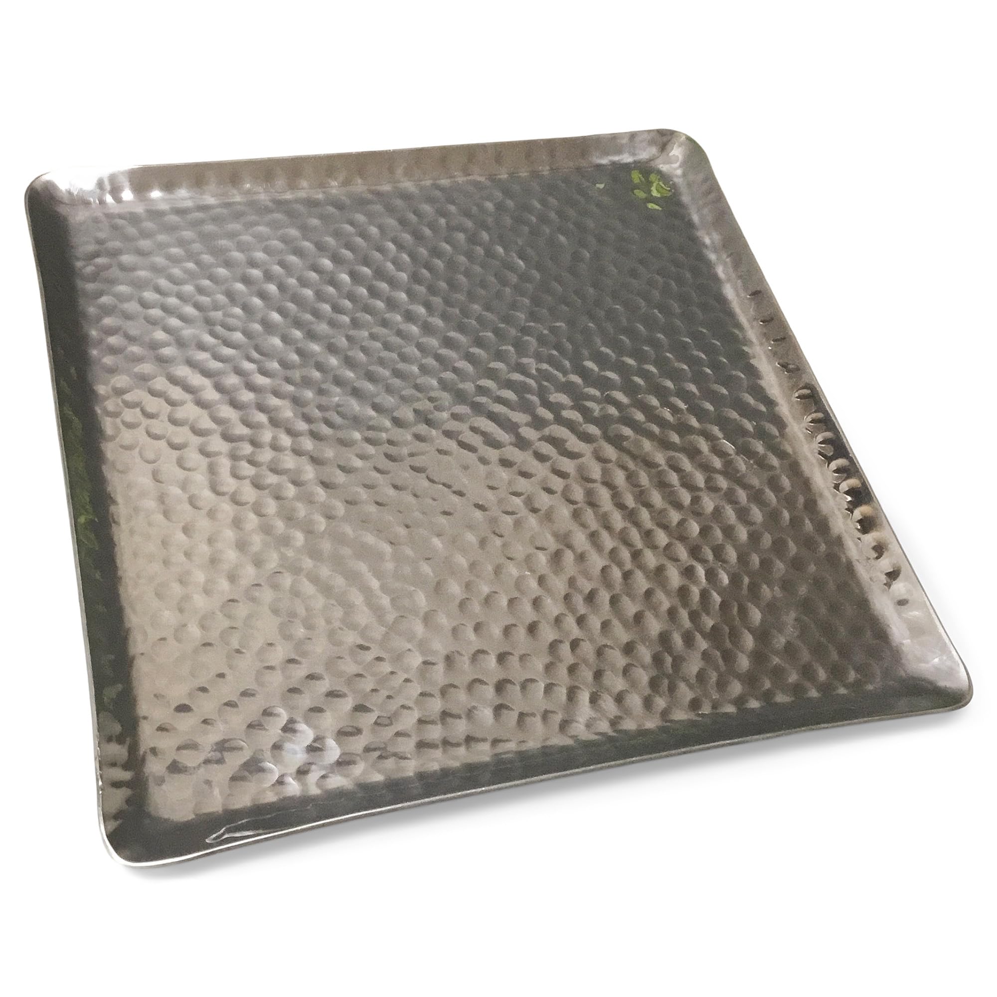 Amazon.com | India Handicrafts 13772 Silver Tone Hammered Square 14 ...